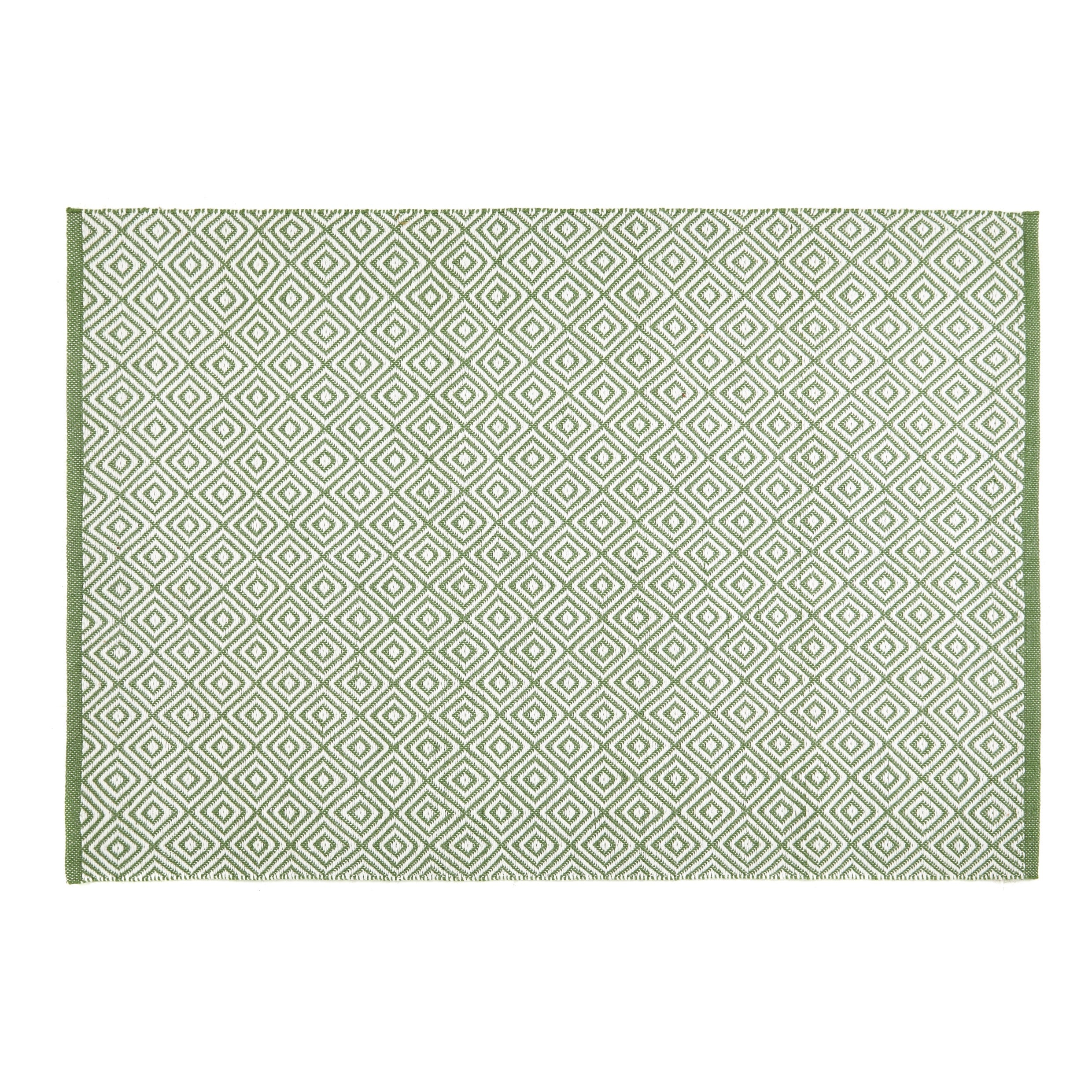 Hug Rug Woven Diamond Rug Dark Green - Phoenox Textiles